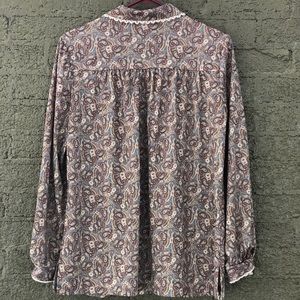 Vintage | Tops | Vintage Damask Buttondown Blouse | Poshmark